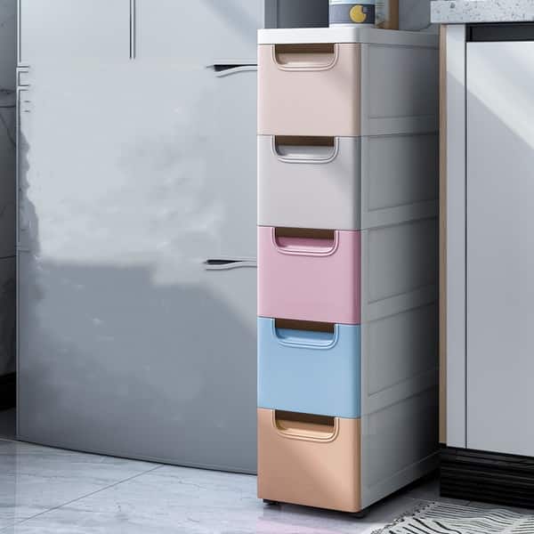 Stackable Vertical 5 Drawers Storage Cabinet Clothes Storage Box - 8*16 ...