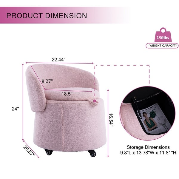 Versatile accent chair with storage space and universal casters - Bed ...