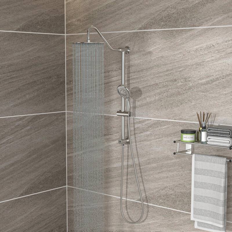 Rainfall Dual Shower Heads Shower Set with Overhead Shower and Hand ...