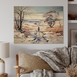 Designart "Native Art Winters Solitude II" Native American Print on ...