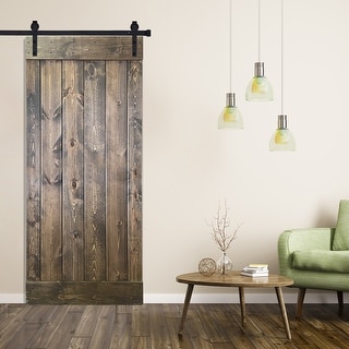 Paneled Wood Dark Brown Barn Door - Bed Bath & Beyond - 31984950