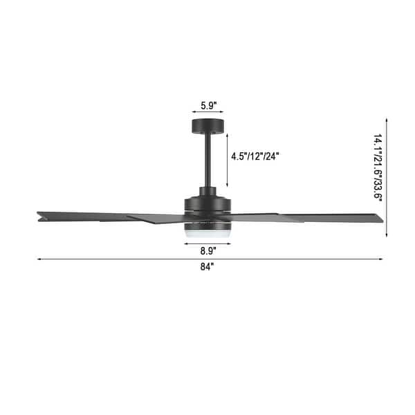 WINGBO 65/72/84" DC Motor LED Ceiling Fan with Remote Control - Bed ...