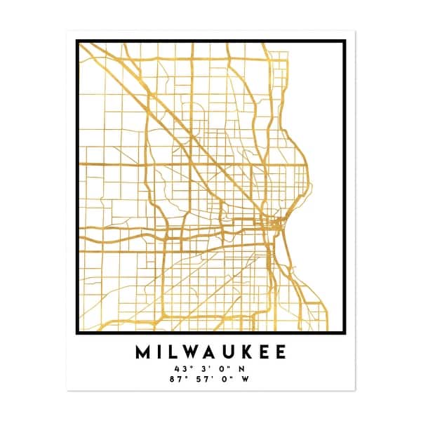 Milwaukee Wisconsin Milwaukee Street Map Maps Urban Art Print/Poster ...