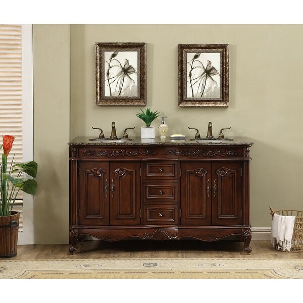 Vanity Art Bathroom Vanity with Ceramic Sink and Engineered Marble Top ...