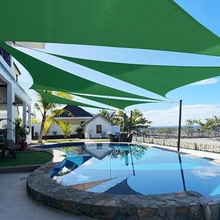 Dark Green Sun Shade Sail Triangle Canopy 185 GSM Durable Fabric UV ...