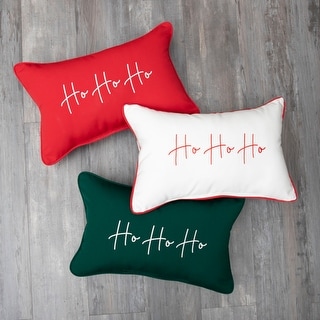 Sunbrella Canvas Indoor/Outdoor "Ho Ho Ho" Embroidered 13x20 Corded ...