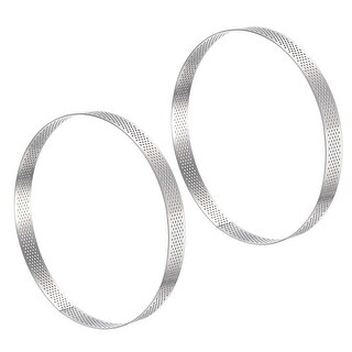 2pcs Stainless Steel Circular Cake Rings 2.7" Perforated Cake Mousse ...