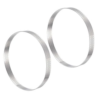 2pcs Stainless Steel Circular Cake Rings 5.9" Perforated Cake Mousse ...