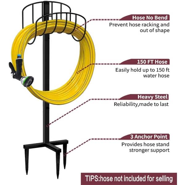 Garden Hose Holder Detachable Metal Water Hose Holder Hose Hanger Heavy ...