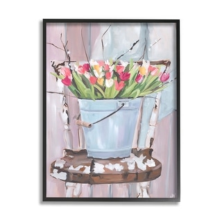Stupell Tulip Bouquet Still Life Framed Giclee Art Design by Jenny ...