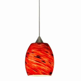 5W Integrated LED Swirl Glass Pendant Lighting with Dimmer Feature, Red ...