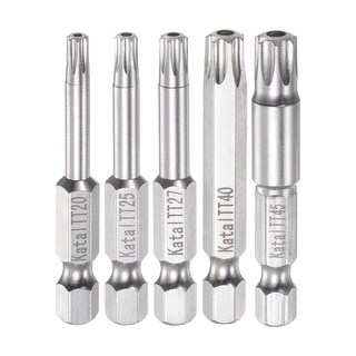 T20-T45 Magnetic Security Star 7 Point Screwdriver Bit 1/4" Hex Shank 2 ...