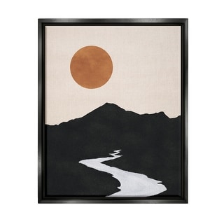 Stupell Receding Stream Into Distant Mountain Ochre Sun Floater Frame ...