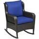 Outdoor Wicker Rocking Chair With Wide Seat, Thick Cushions, Rattan ...