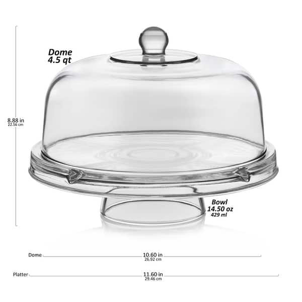Libbey Selene 6-in-1 Multiuse Glass Server, Punch Bowl, Chip and Dip ...