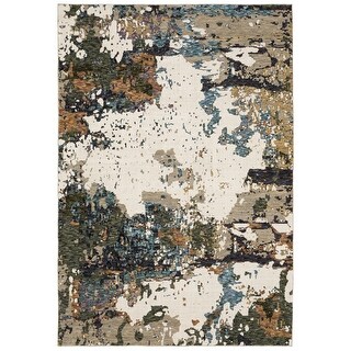 Darya Home Montgomery Collection Contemporary Abstract Area Rug Ivory ...