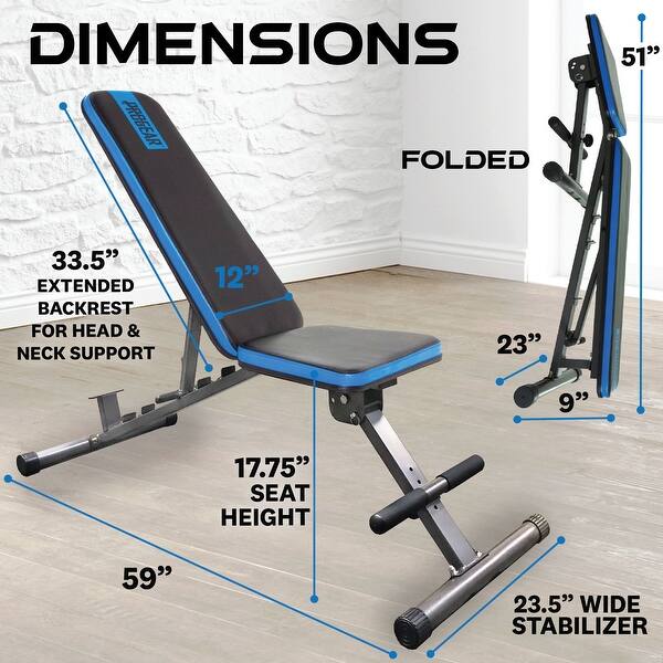 1300 Adjustable and Foldable 12 Position Heavy-Duty Weight Bench with ...