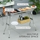 Outsunny Charcoal Grill, Stainless Steel Portable Folding BBQ, Outdoor Hibachi for Backyard ...