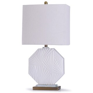 StyleCraft Canvey White and Gold Geometric Embossed Pattern Octagon ...