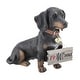 DWK Corporation Dog Garden Statue - Dachshund Wearing Reversible Sign ...