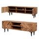 ExBrite Solid Wood Media Console Woodcraft HerringBone Pattern 2 Doors ...