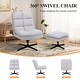 Modern Velvet Swivel Accent Chair with Ottoman - 360° Rotating Lounge ...