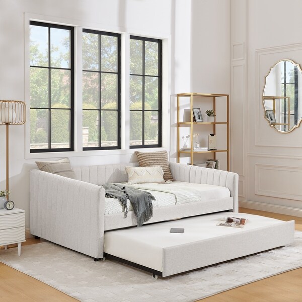 Fabric trundle bed store