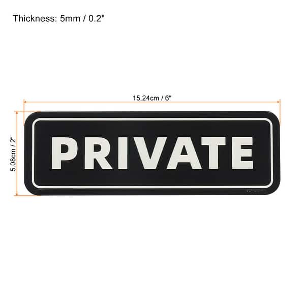 Private Door Sign, Acrylic 6"x2" Self Adhesive Privacy Sticker Office ...