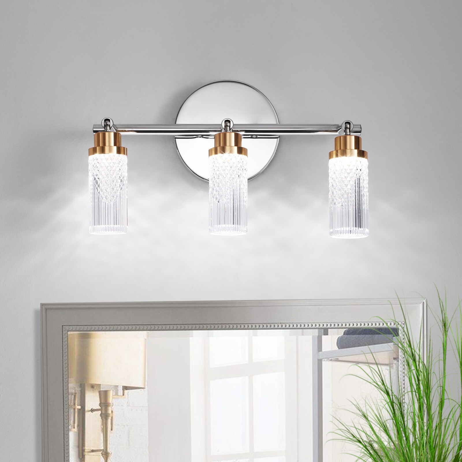 Chrome, Bright White 4000K - 5000K Vanity Lights - Bed Bath & Beyond