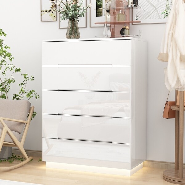 Cream gloss chest of drawers store