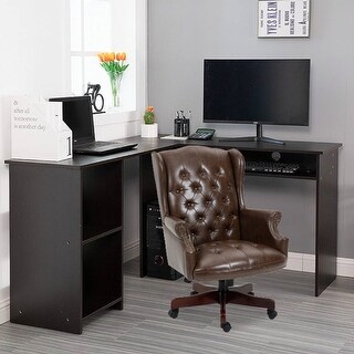 Smooth-Glide desk chair Brown computer chair PU ergonomic chair - Bed ...