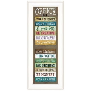 Office Rules 1 White Framed Print Wall Art - Bed Bath & Beyond - 39738527
