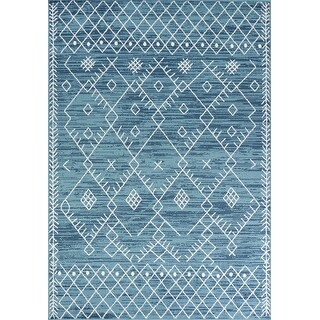 HomeRoots 5'x8' Distressed Ocean Blue Bohemian Design Area Rug - 5 ...