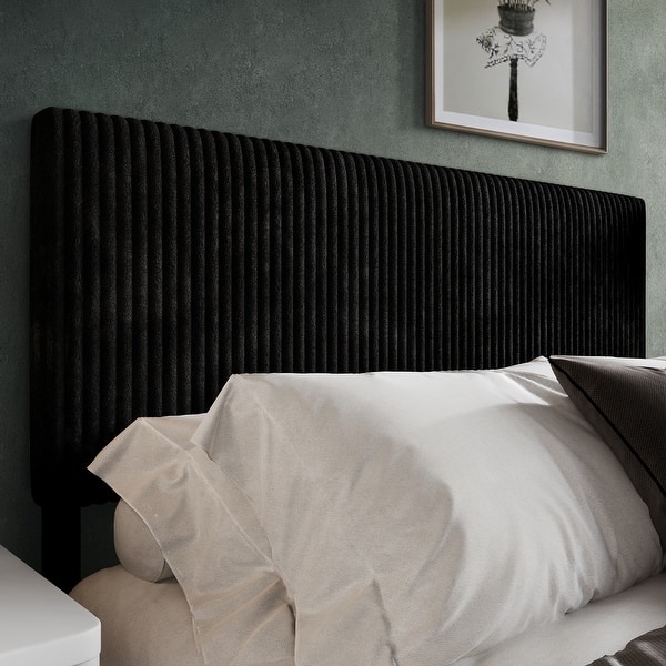 CraftPorch Corduroy Modern Upholstered Pleated Velvet Headboard - Bed ...