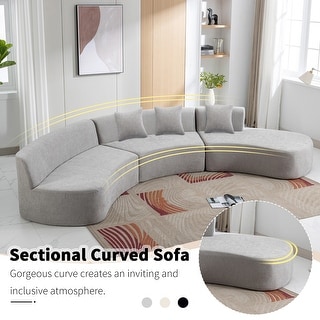 Moon Type Sectional Recliner Sofa Chenille Sleeper Sofa Sets, Living ...