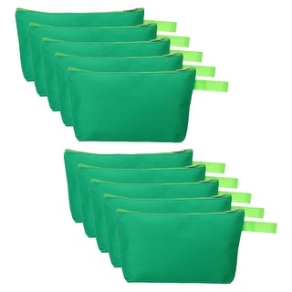 10.2x5.5" Canvas Makeup Bags with Strap, 10Pcs Cosmetic Toiletry Pouch ...