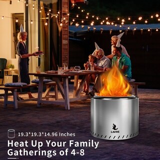 Commercial Grade Outdoor Smokeless Wood Burning Portable Fire Pit - 19. ...