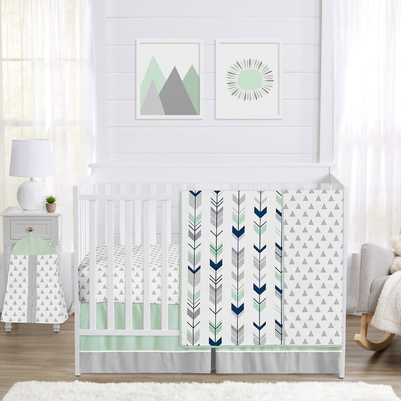 Sweet Jojo Designs Coral and Mint Woodsy Collection 4-piece Bumperless ...