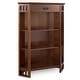 Leick Home Mantel Height 3-Shelf Corner Bookcase with Drawer Storage ...