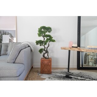 49.6 In Artificial Bonsai tree in a Shell designed fiberstone planter ...