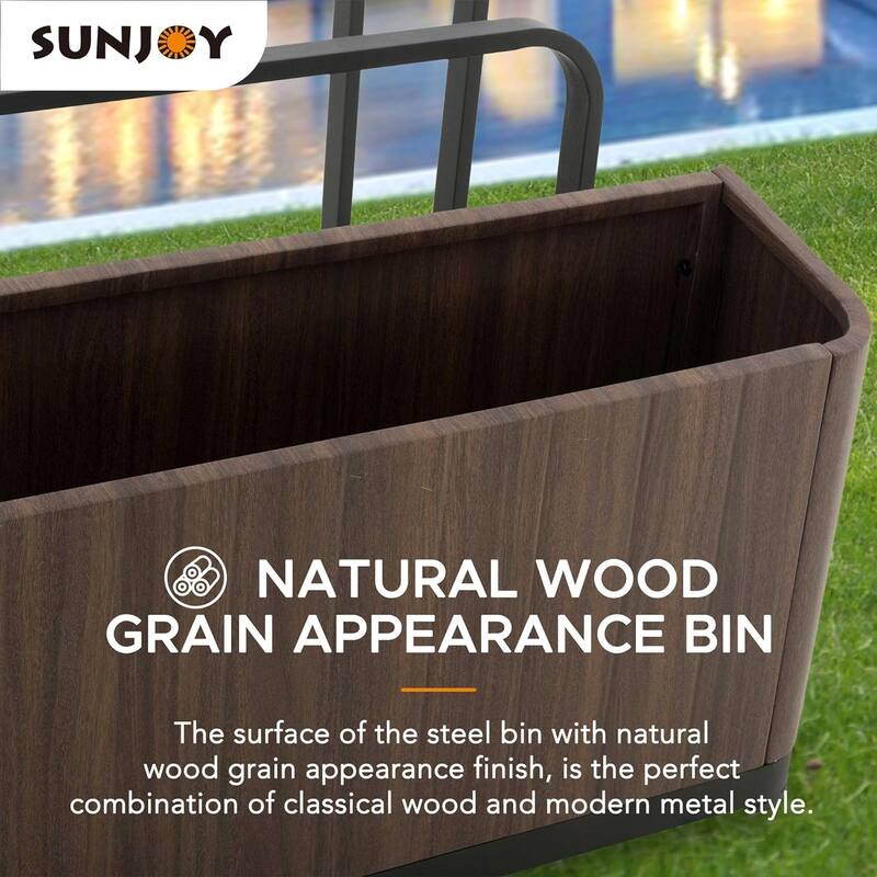 Sunjoy Aluminum Pool Float Storage Basket and Multi Use Storage ...