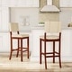 Linon Lombardy Faux Leather and Rubberwood Bar Stool - Bed Bath ...