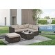 L-shaped Outdoor Combination Sofa 4-piece Patio Wicker Couch Set - Bed ...