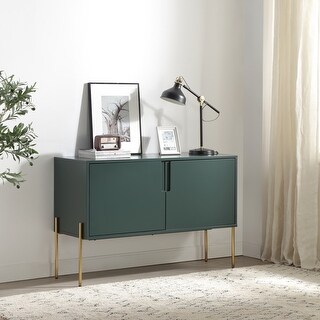 Teal Blue TV Console with Adjustable Shelves & Cable Management - Bed ...
