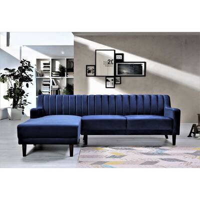 Chestman Mid-century Modern Velvet Sectional - Overstock - 32456419