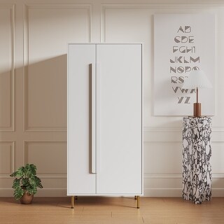 Stylish White Armoire Wardrobe Closet, for Bedroom with Two Doors ...