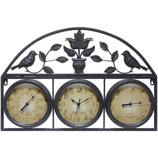 Infinity Instruments Jardin Indoor/Outdoor Clock/Thermometer/Hygrometer ...