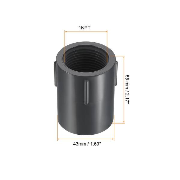 3Pcs PVC Pipe Fitting 1NPT Female Thread 1" Socket Straight Connector ...