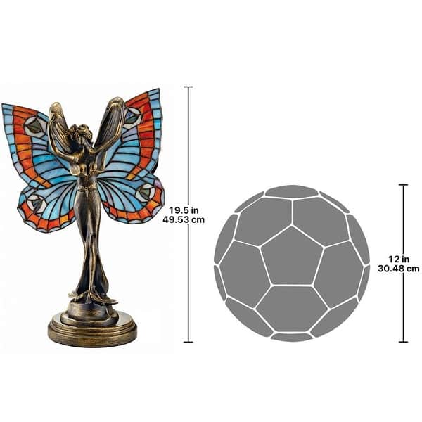 Design Toscano Butterfly Fairy Tiffany-Style Stained Glass Illuminated ...