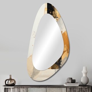Grey And Gold Sunset Collage IV - Abstract Collages Wall Mirror ...